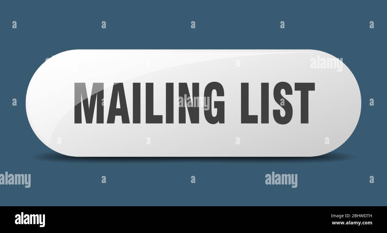 mailing list button. mailing list sign. key. push button Stock Vector Image & Art - Alamy