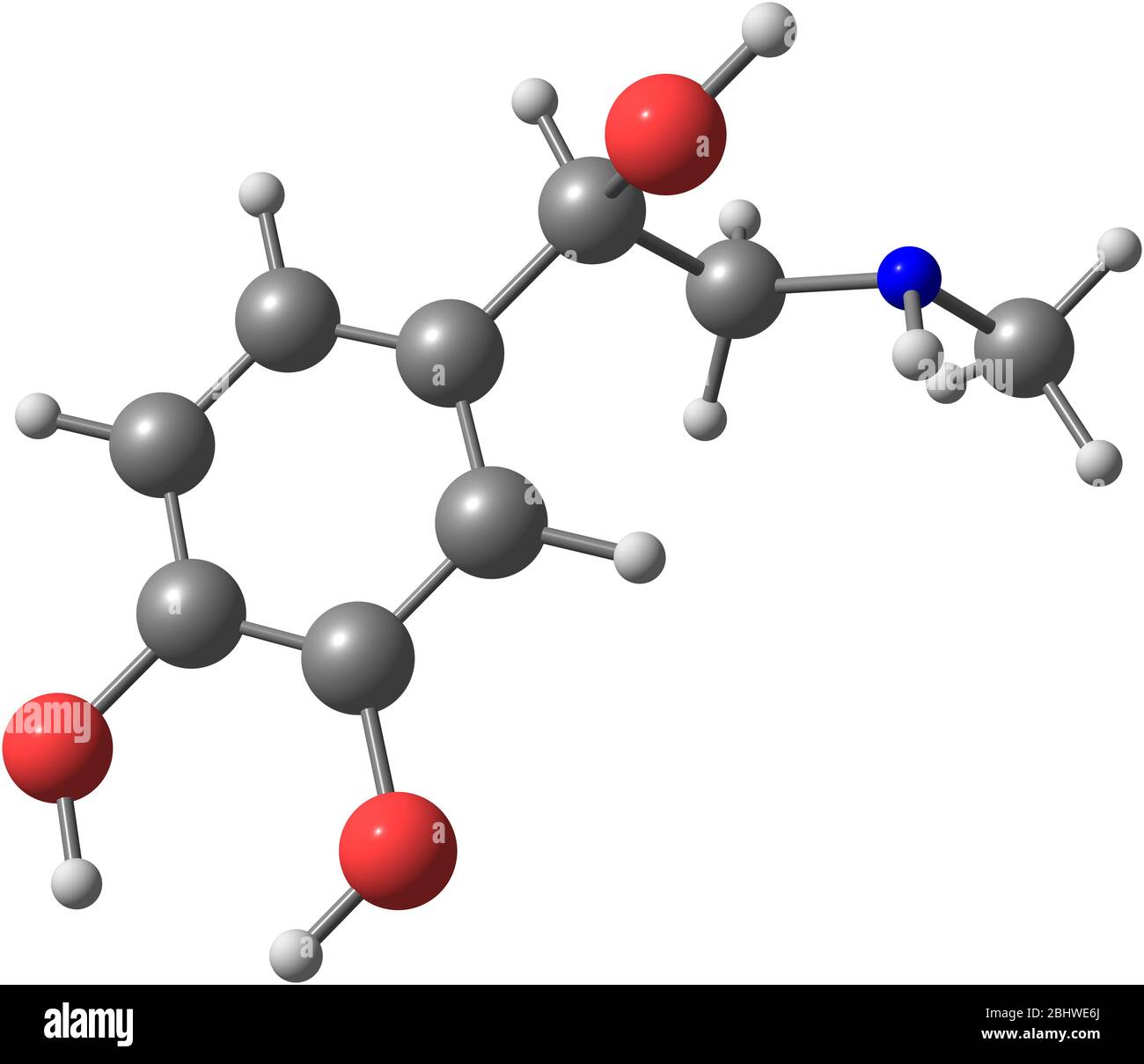 Adrenaline model molecule on white Stock Photo - Alamy