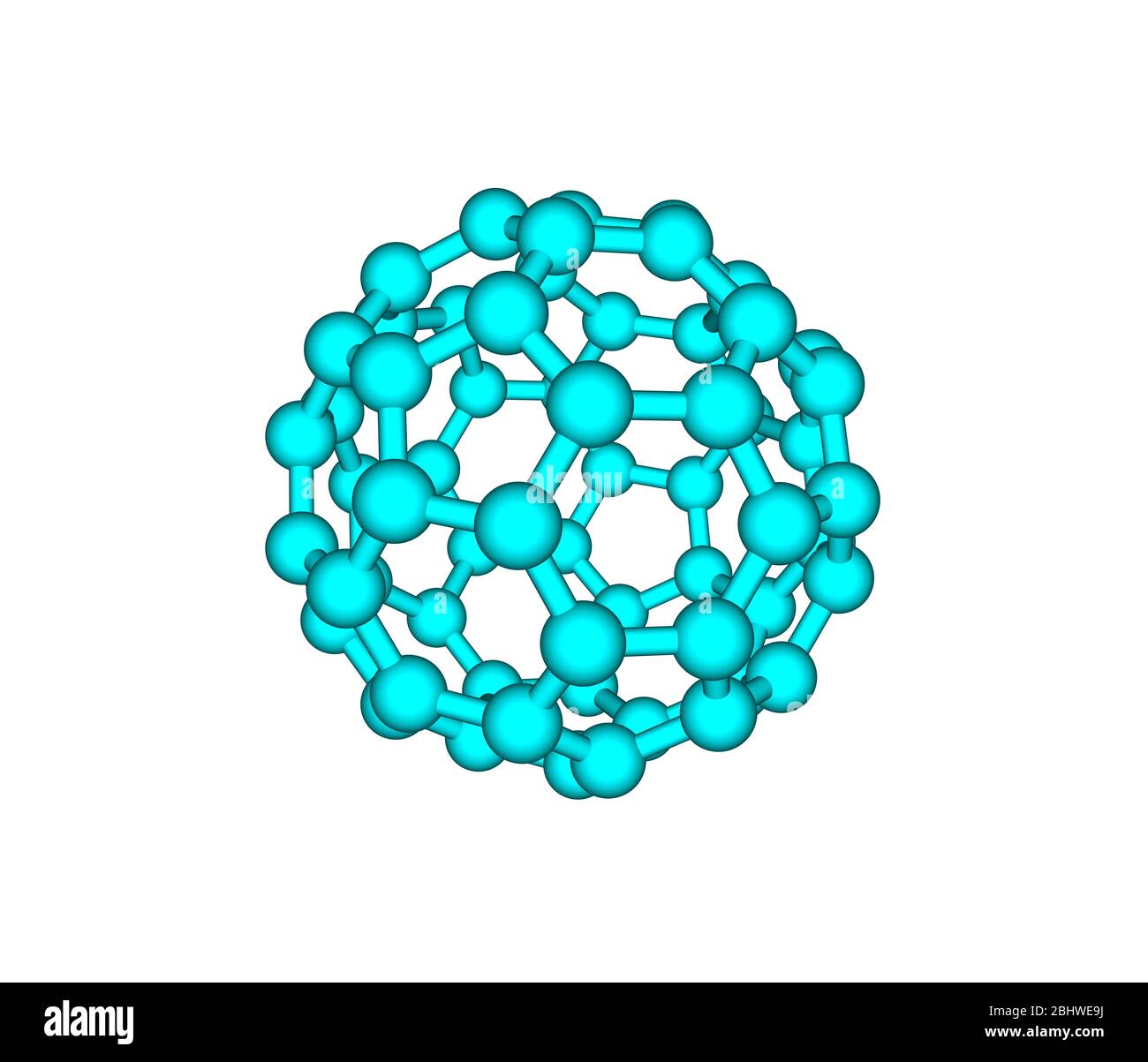 Fullerene molecular model C60 on white background Stock Photo - Alamy