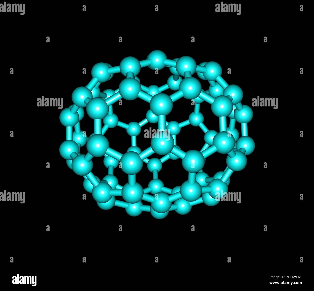 Fullerene molecular model C70 on black background Stock Photo - Alamy