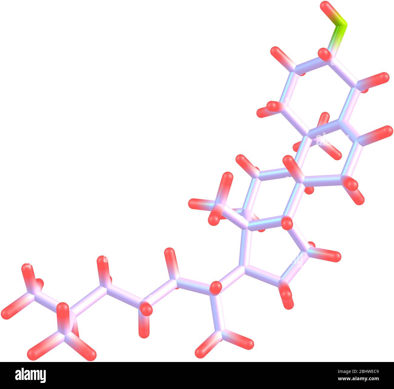 A model of a molecule of cholesterol, a steroid which is essential for ...