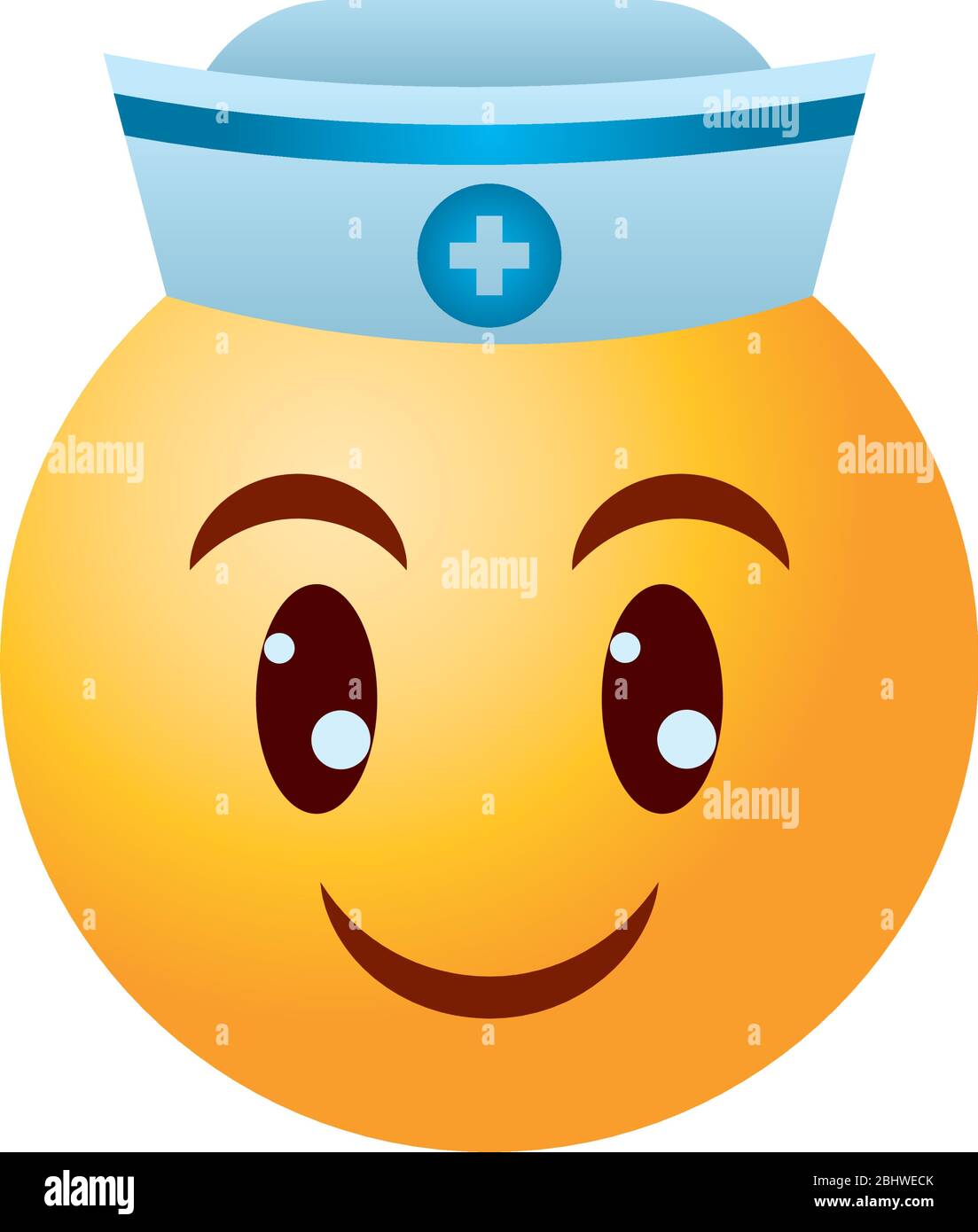 Emojis coronavirus concept, nurse emoji icon over white background ...