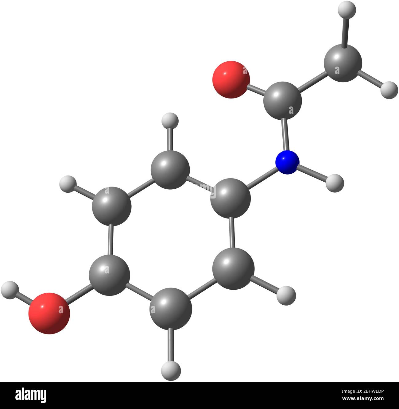 Paracetamol molecular model on white Stock Photo - Alamy