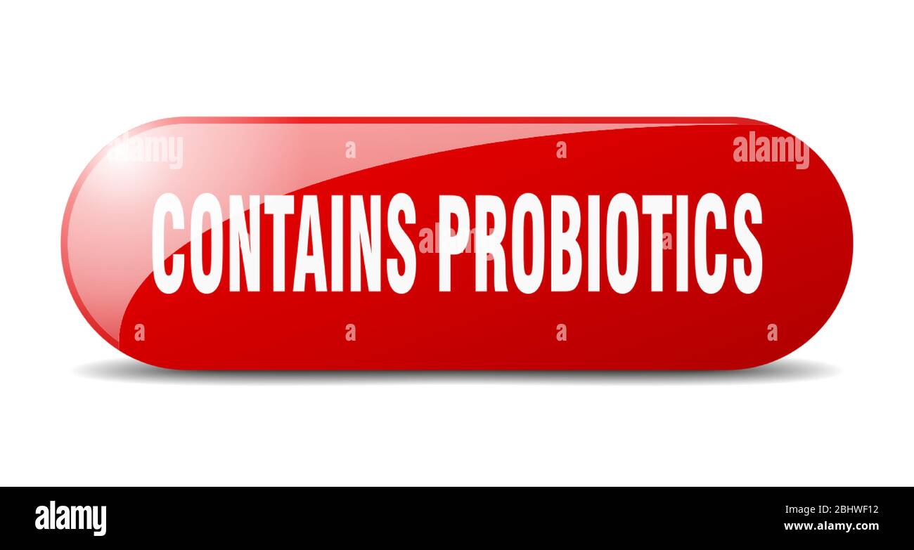 contains probiotics button. contains probiotics sign. key. push button ...