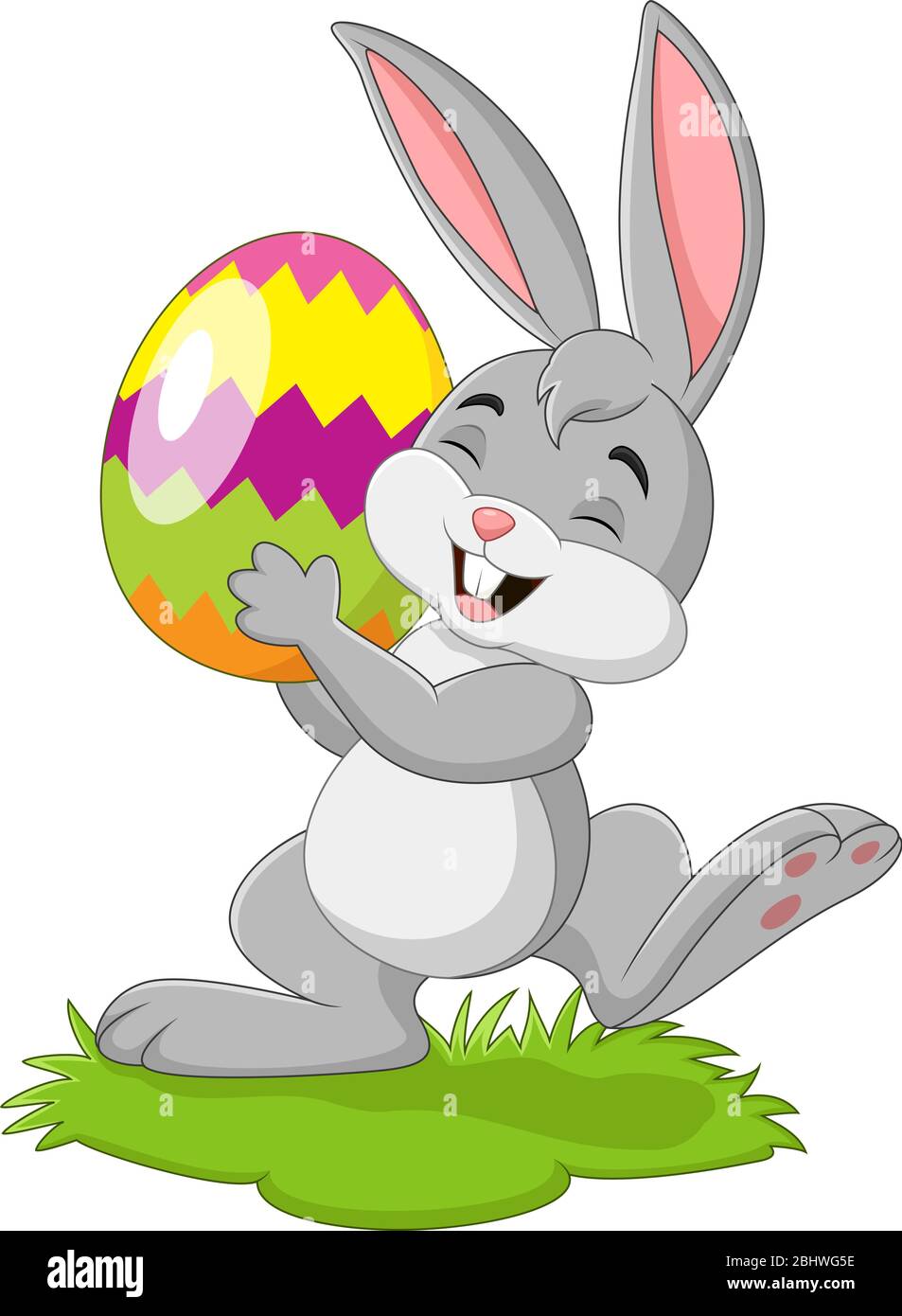 Cartoon Easter Eggs In Grass