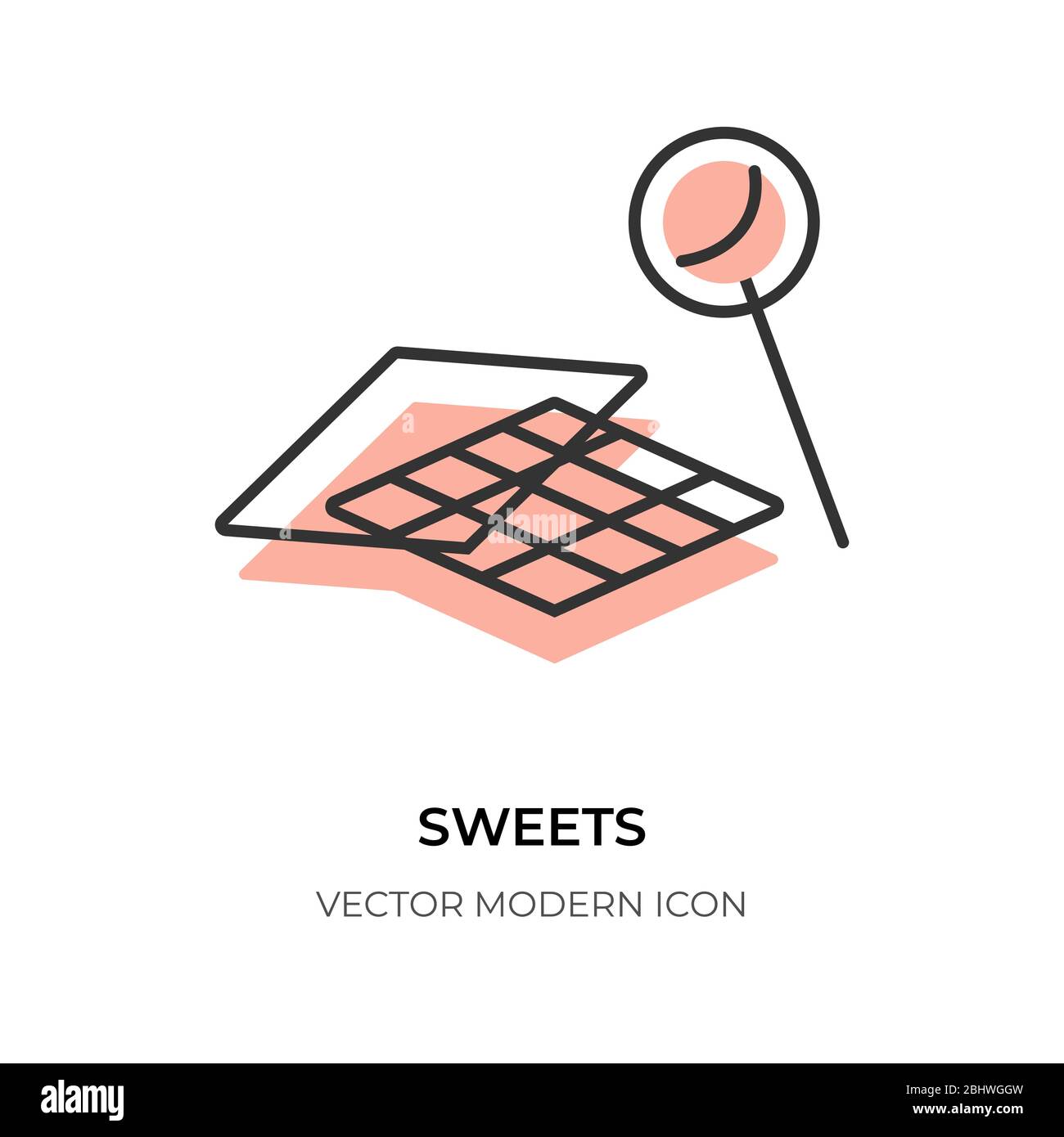 Sweet food flat linear Stock Vector Images - Alamy