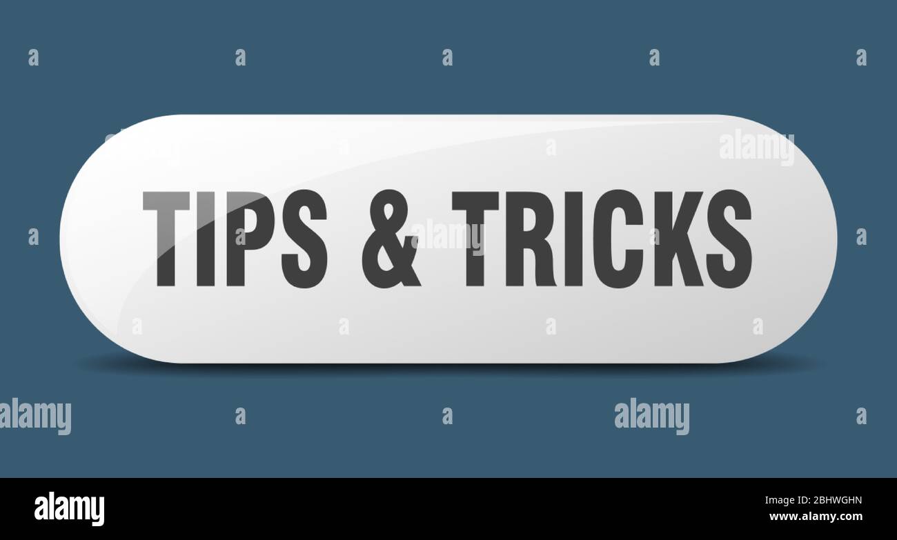 tips & tricks button. tips & tricks sign. key. push button Stock Vector ...