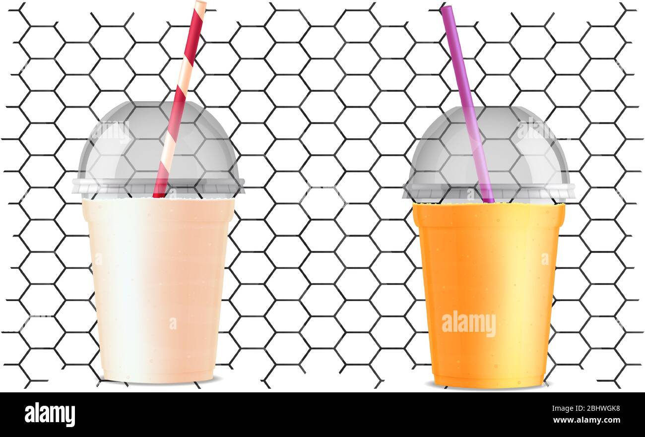 mock up illustration of shake with transparent cover on abstract ...