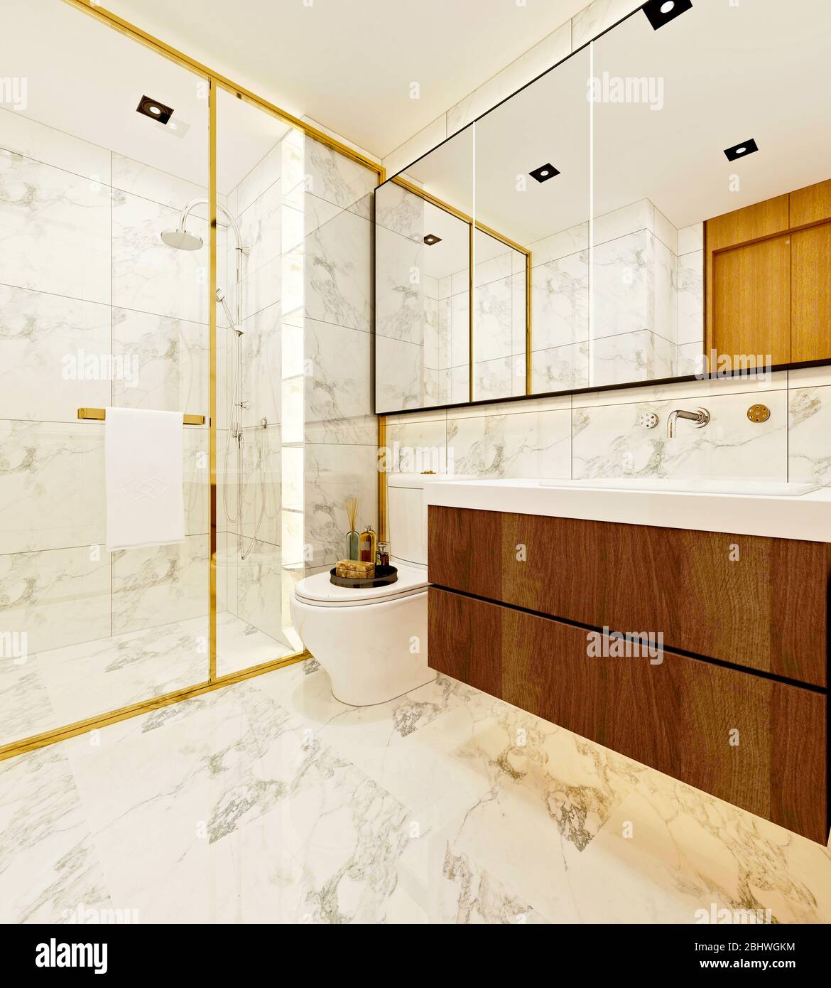 3d render of luxury bathroom interior Stock Photo - Alamy