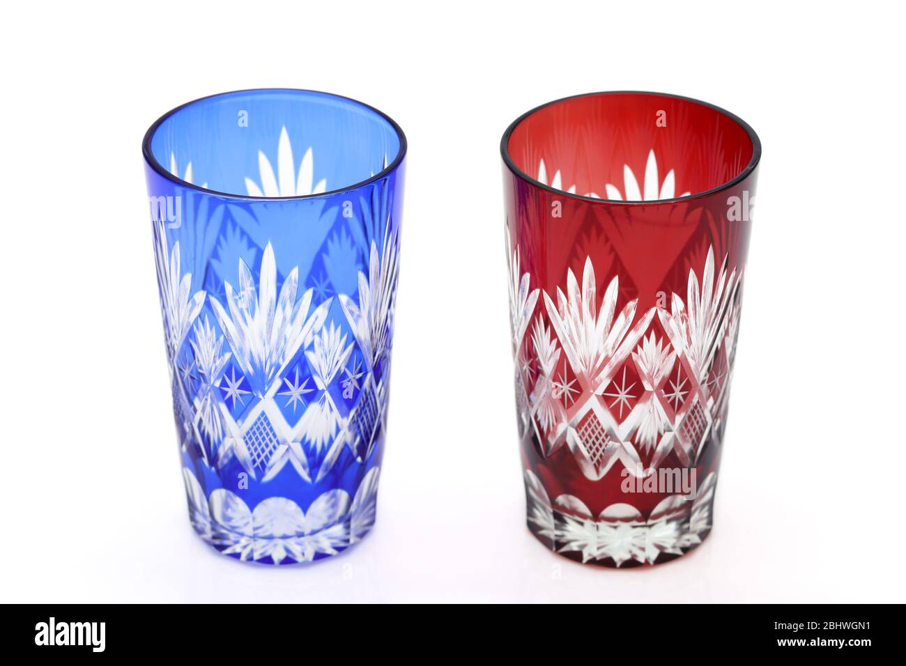 Edokiriko, This is Japanese traditional cut glass isolated on white ...
