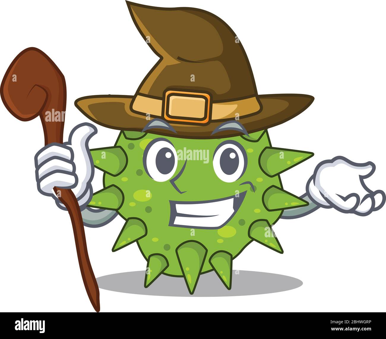 Vibrio cholerae sneaky and tricky witch cartoon character Stock Vector ...