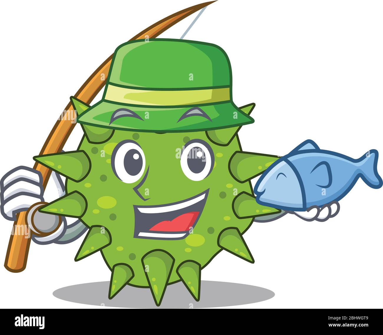 Cartoon design concept of vibrio cholerae while fishing Stock Vector ...