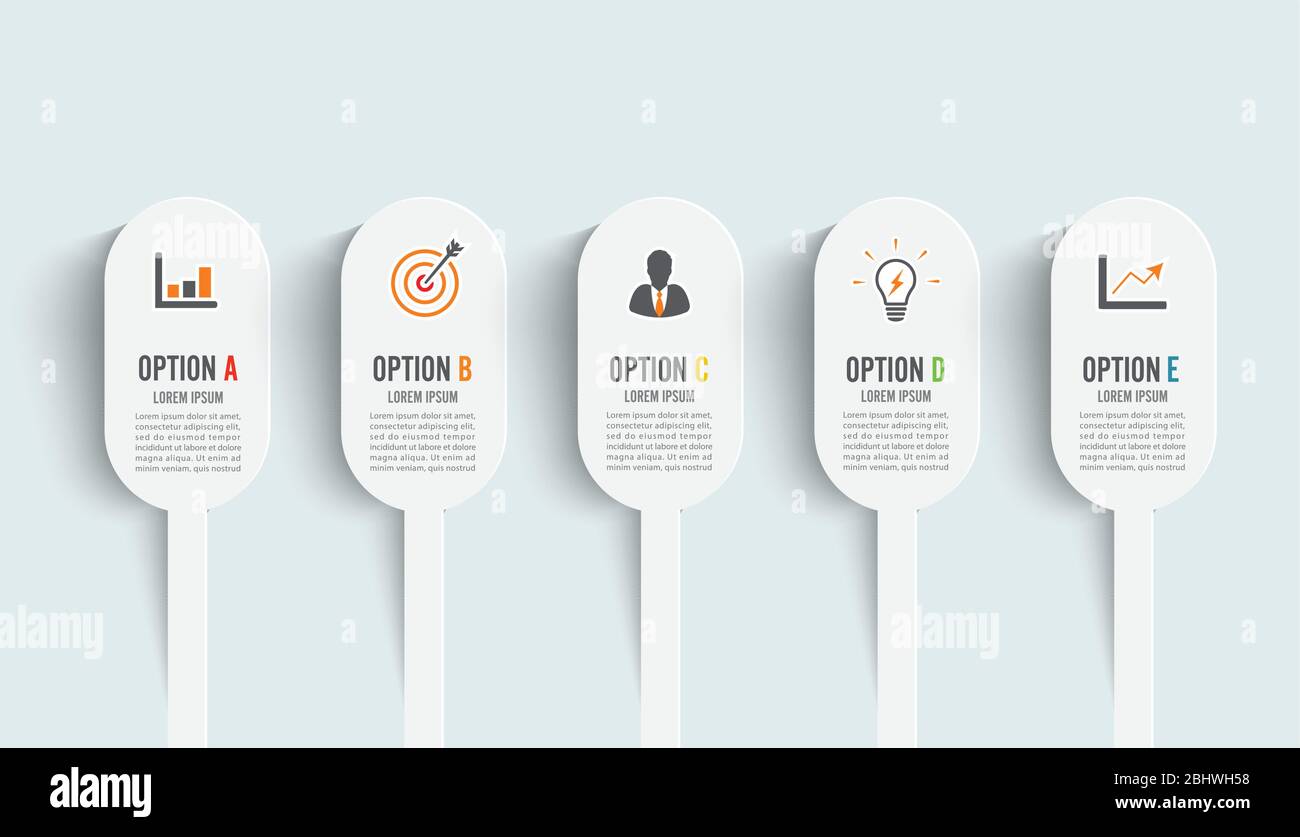 Vector illustration infographics 5 options. Template for brochure ...