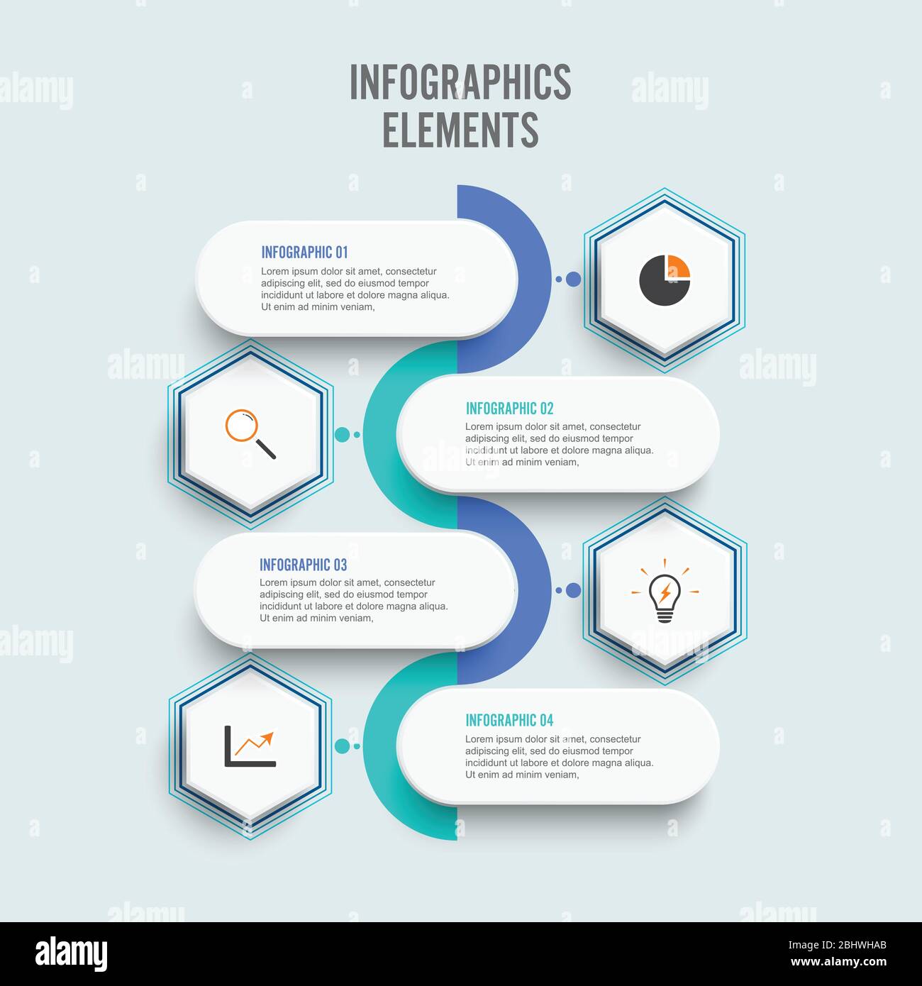 Vector infographic template with 3D paper label, integrated circles ...