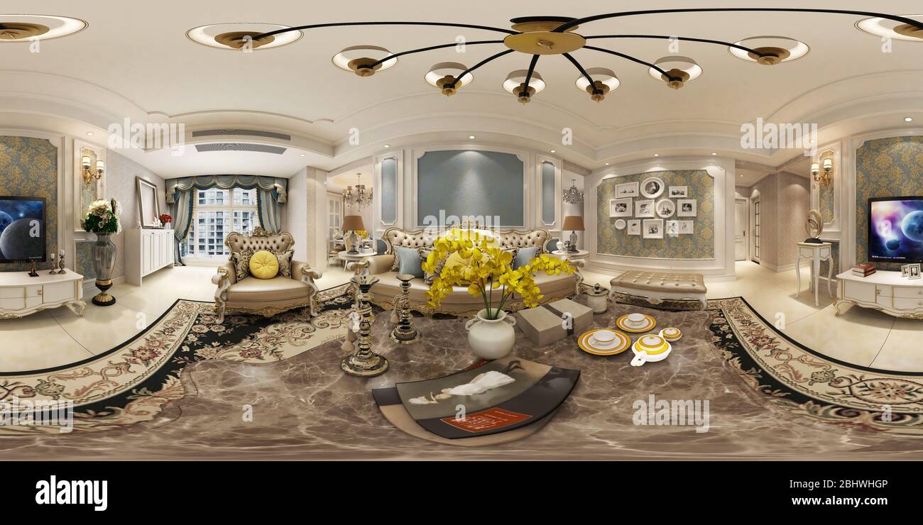360 degrees panoramic flat interior hi-res stock photography and images ...