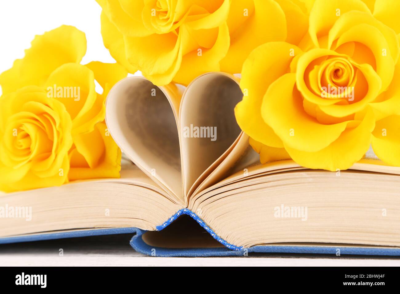 Open book heart pages flower hi-res stock photography and images - Alamy