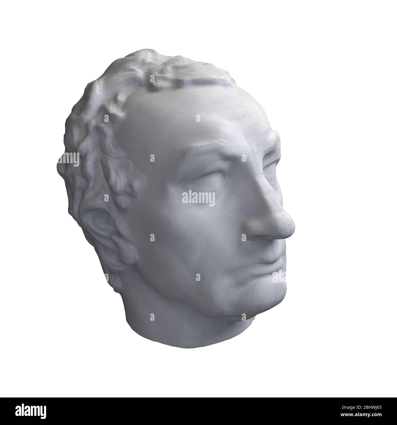 Monochrome 3D rendering illustration of head bust classical sculpture ...