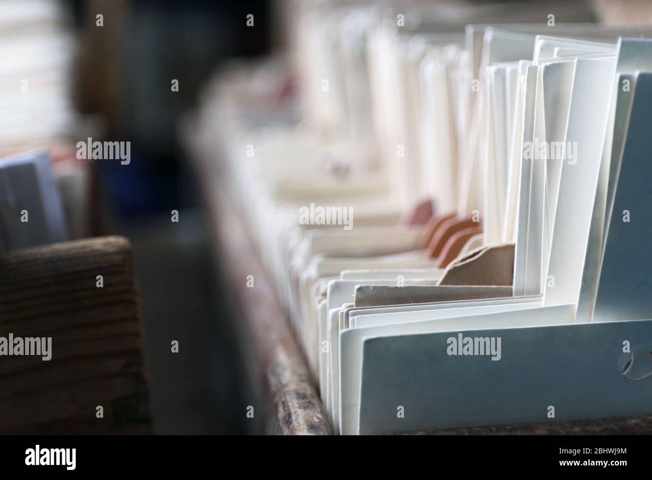 Catalog cards in library, closeup Stock Photo - Alamy