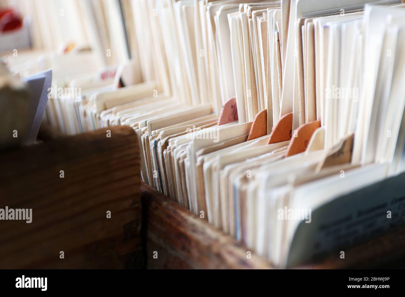 Catalog cards in library, closeup Stock Photo - Alamy