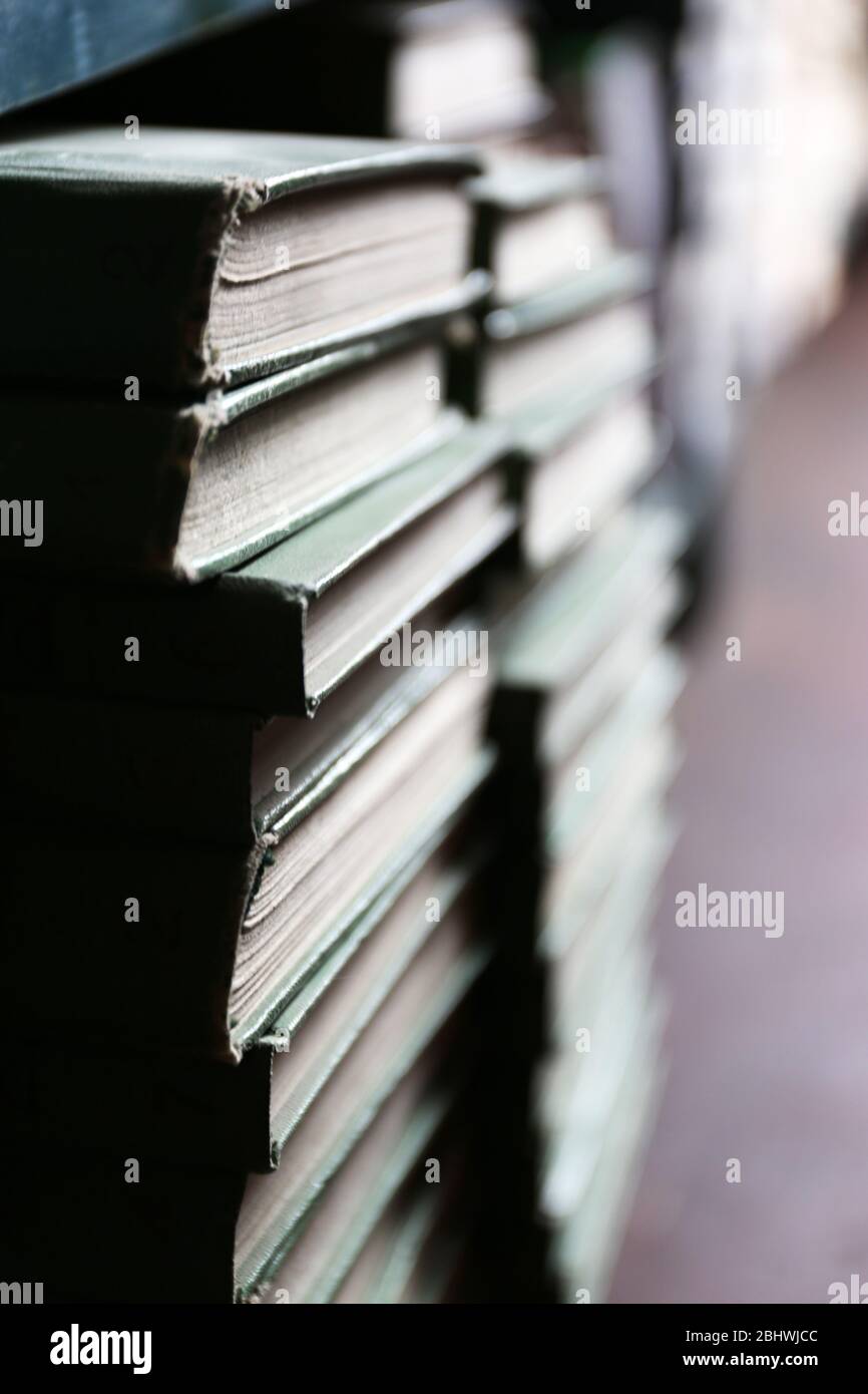 Books on bookshelf in closeup hi-res stock photography and images - Alamy
