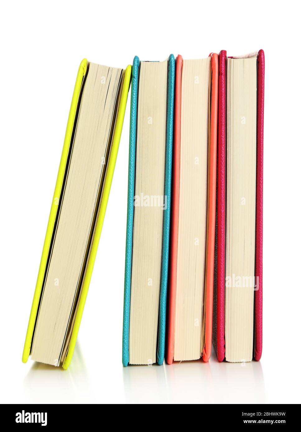 Colorful notebooks, isolated on white Stock Photo - Alamy