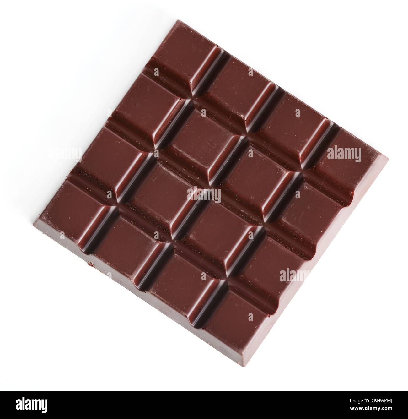 Black chocolate bar isolated on white Stock Photo - Alamy