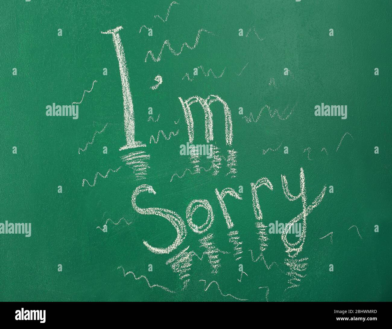 I am Sorry written with chalk on blackboard Stock Photo - Alamy