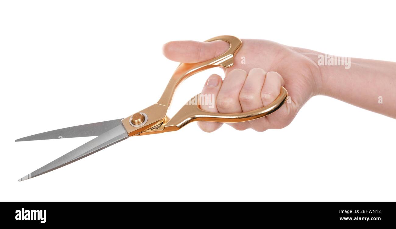 Open scissors gold handle hi-res stock photography and images - Alamy