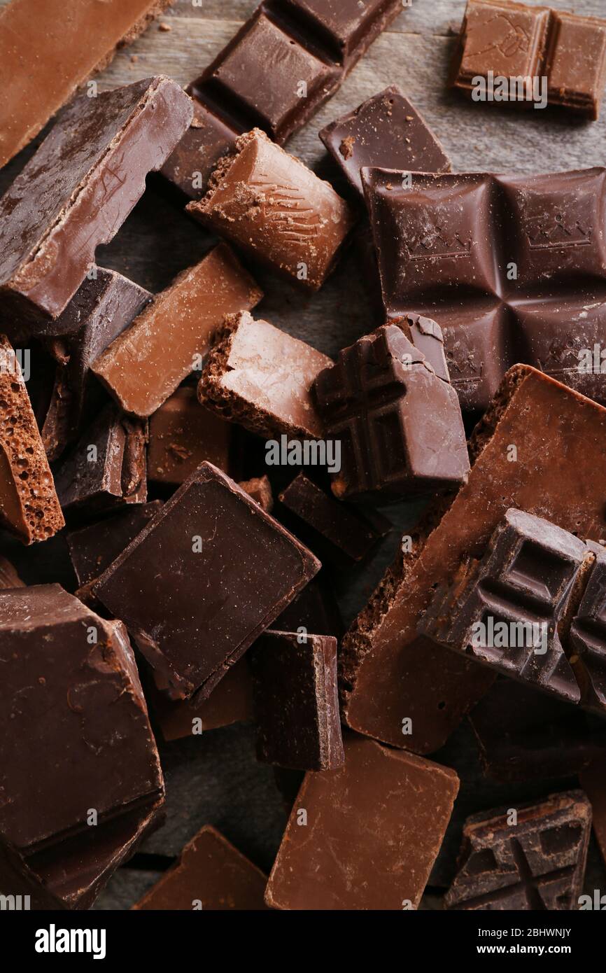 Set of chocolate, closeup Stock Photo - Alamy