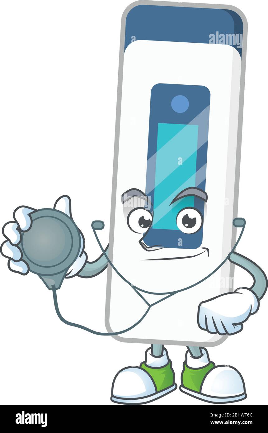A dedicated Doctor digital thermometer Cartoon character with ...