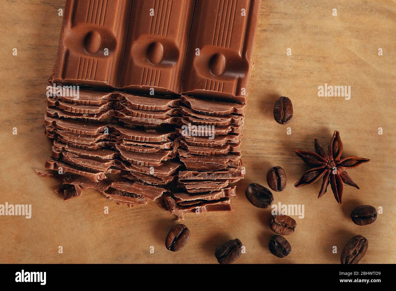 Chopped chocolate on parchment, closeup Stock Photo - Alamy