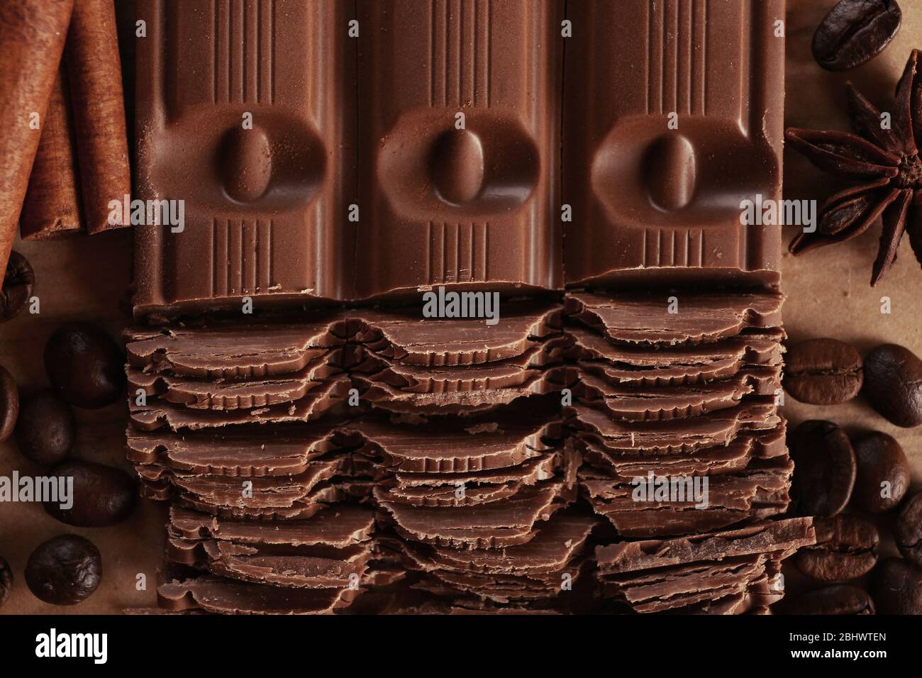 Chopped chocolate on parchment, closeup Stock Photo - Alamy