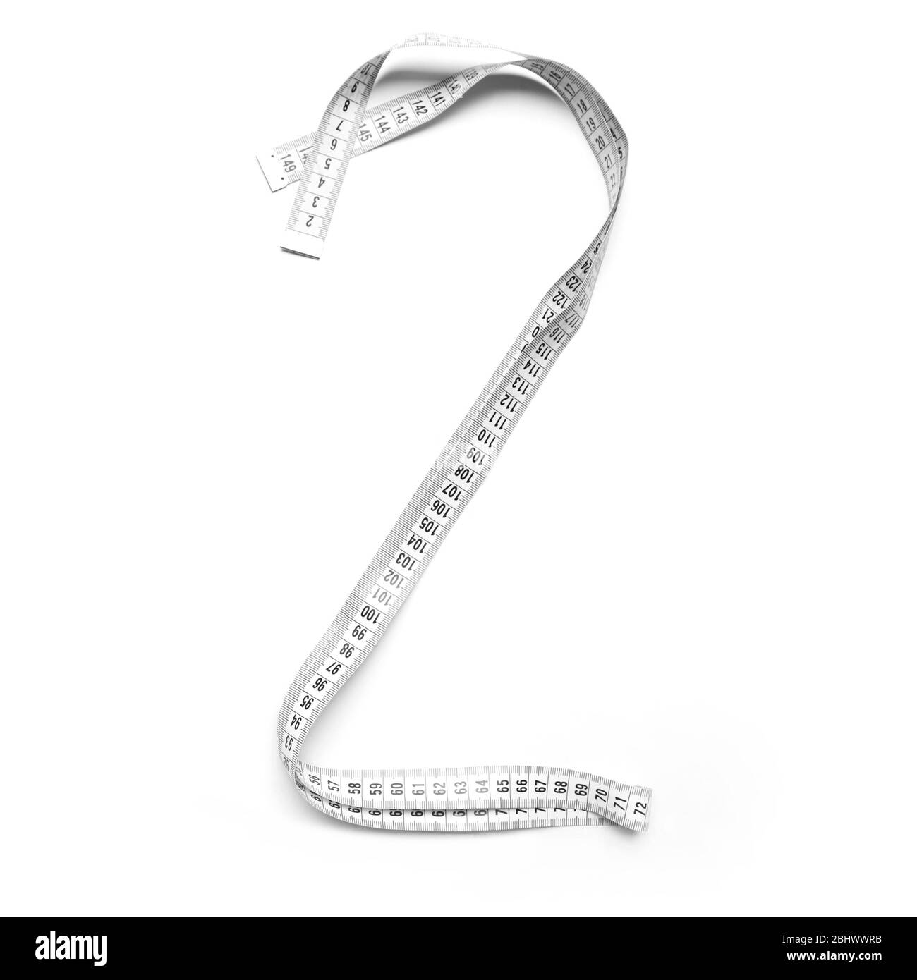 The figure is two of a centimeter tape. Isolate measuring tape on a ...