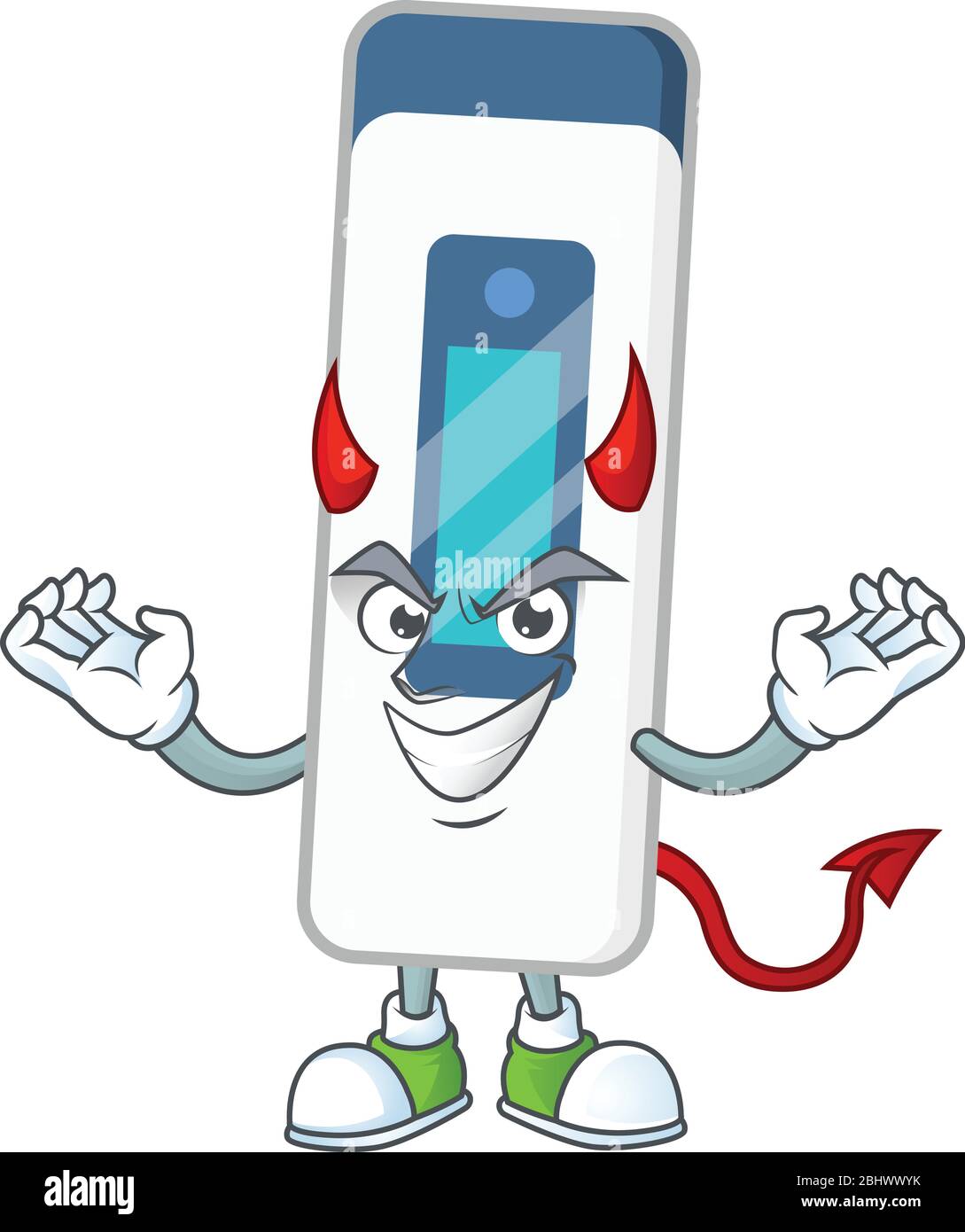 A picture of devil digital thermometer cartoon character design Stock ...