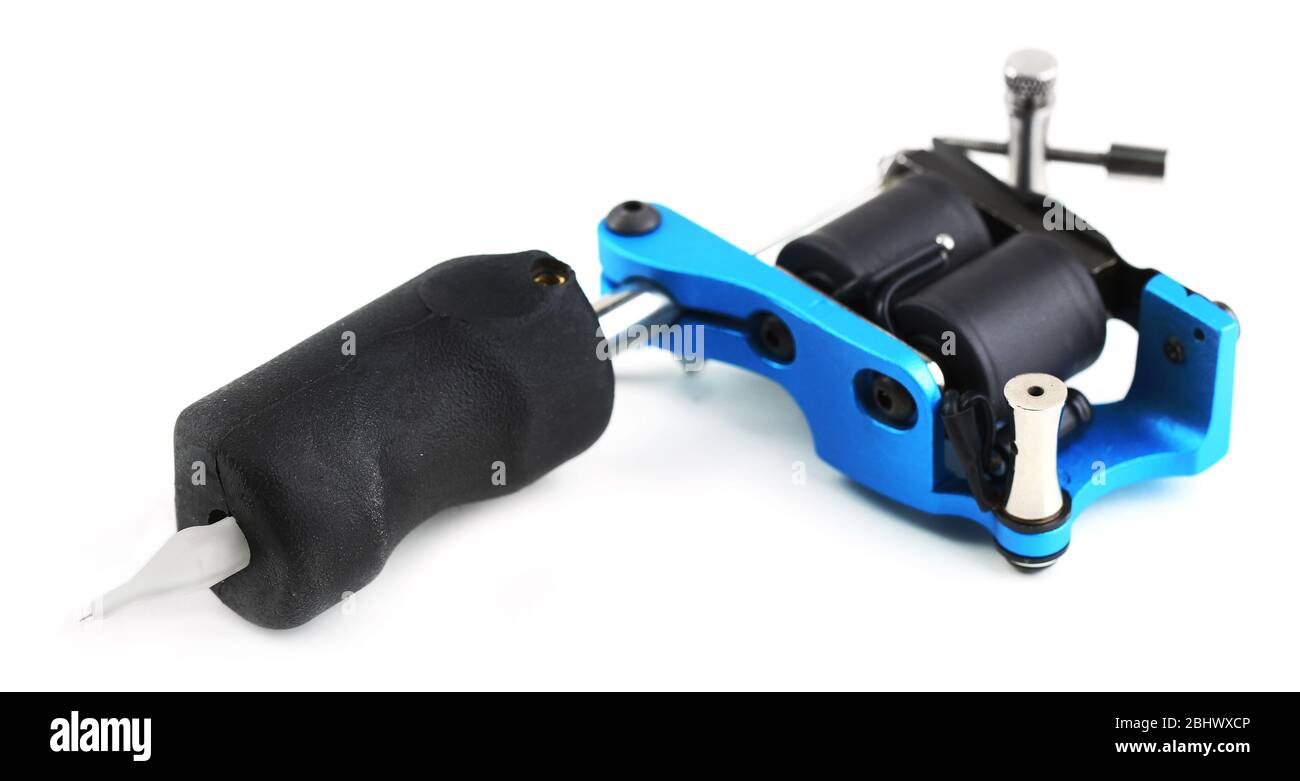 Machine for tattoo, isolated on white Stock Photo - Alamy