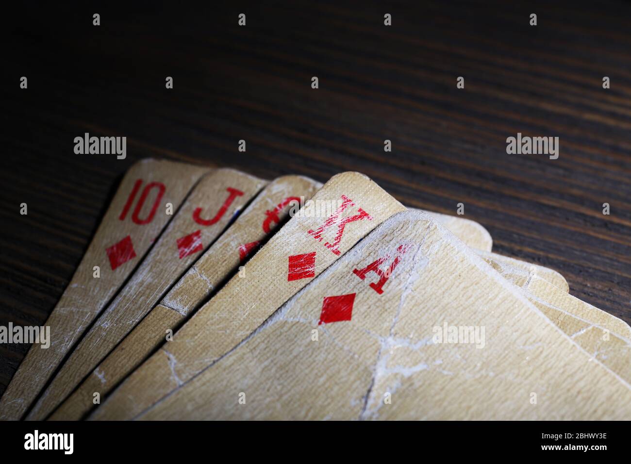 Vintage playing card ace used hi-res stock photography and images - Alamy