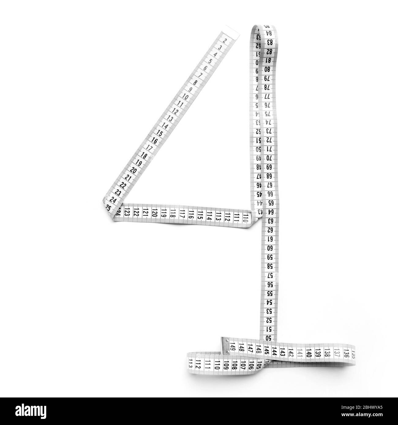 The figure is four of a centimeter tape. Isolate measuring tape on a ...