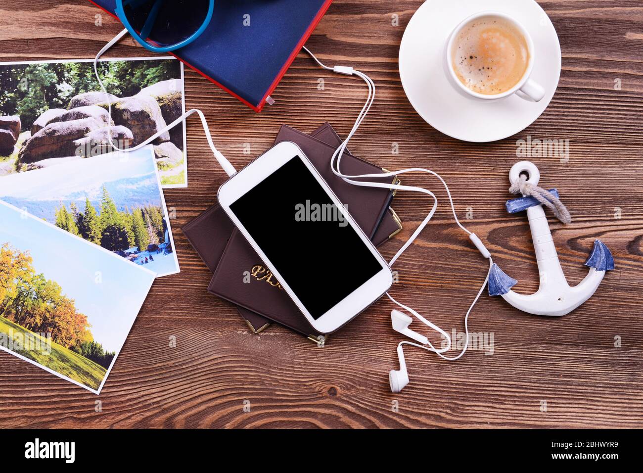 Preparing for travel,reservation ticket close-up Stock Photo - Alamy