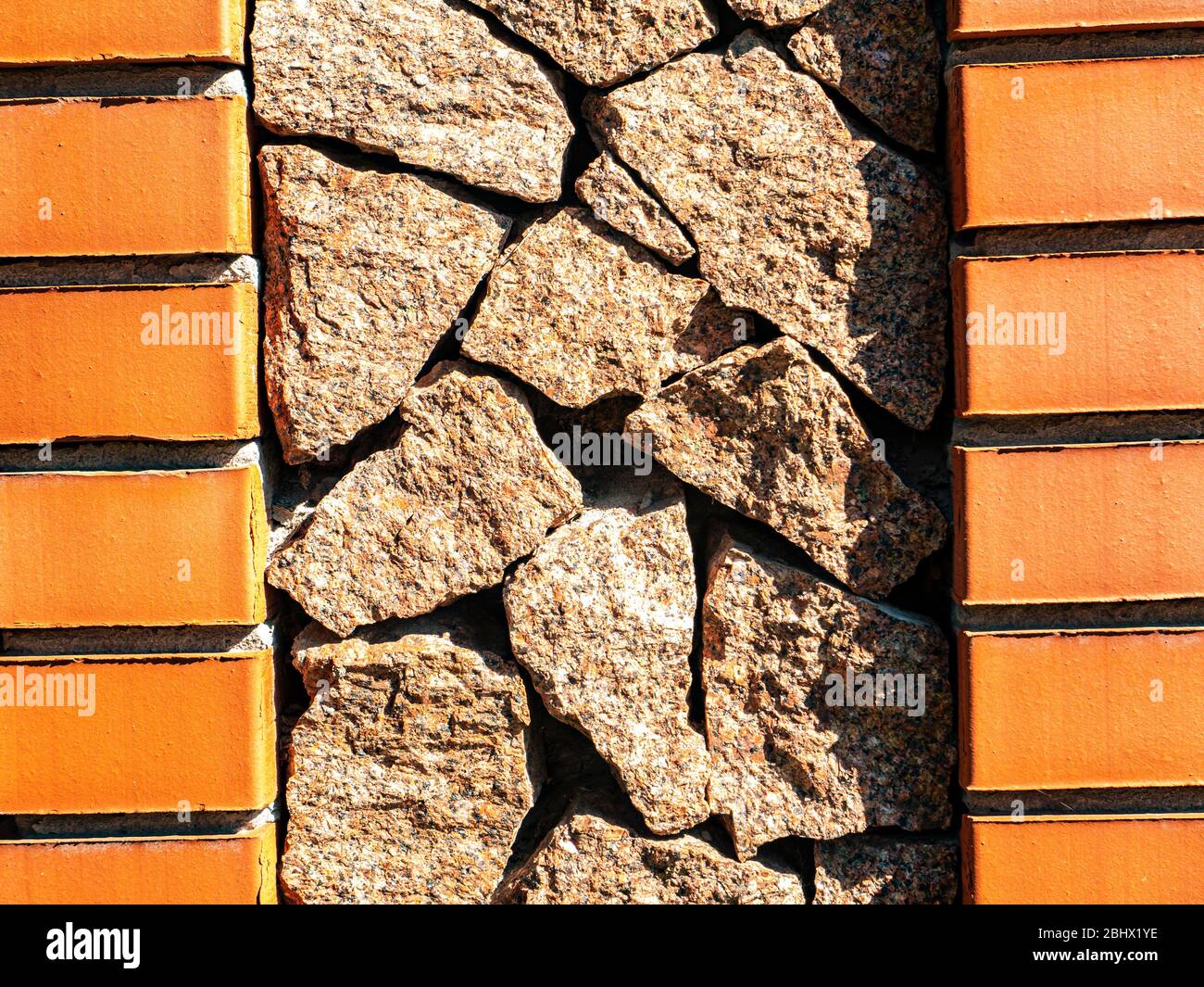 Brick granite stone wall with place for text Stock Photo - Alamy