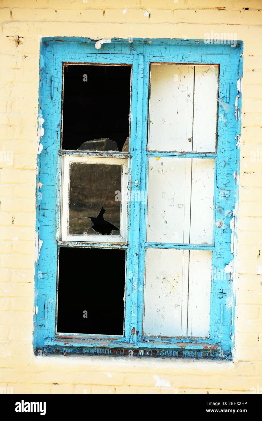 Window in old abandoned house Stock Photo - Alamy