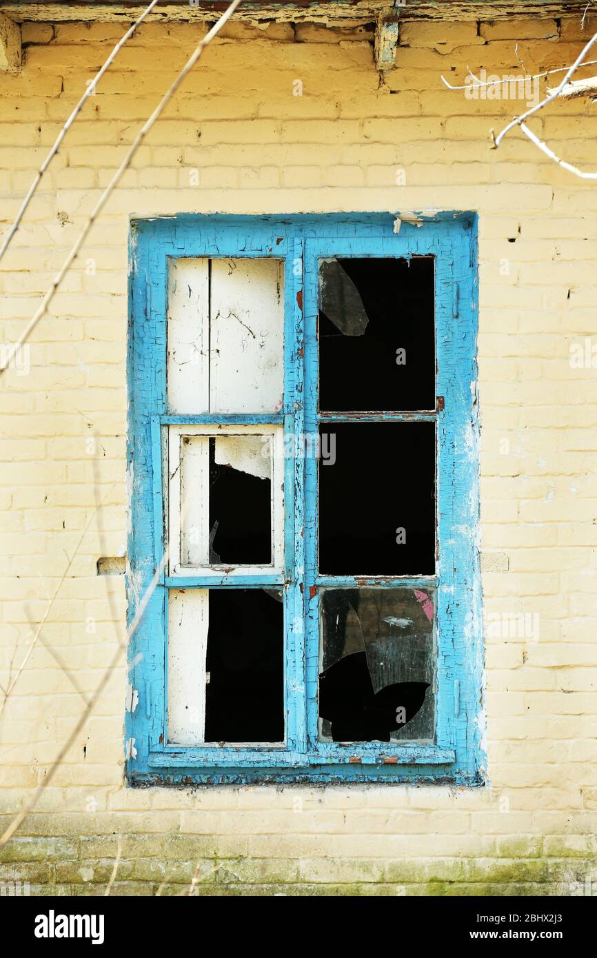 Window in old abandoned house Stock Photo - Alamy