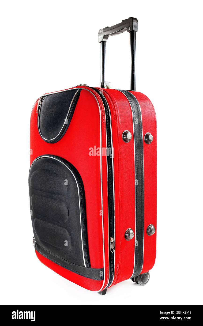 Suitcase isolated on white Stock Photo - Alamy