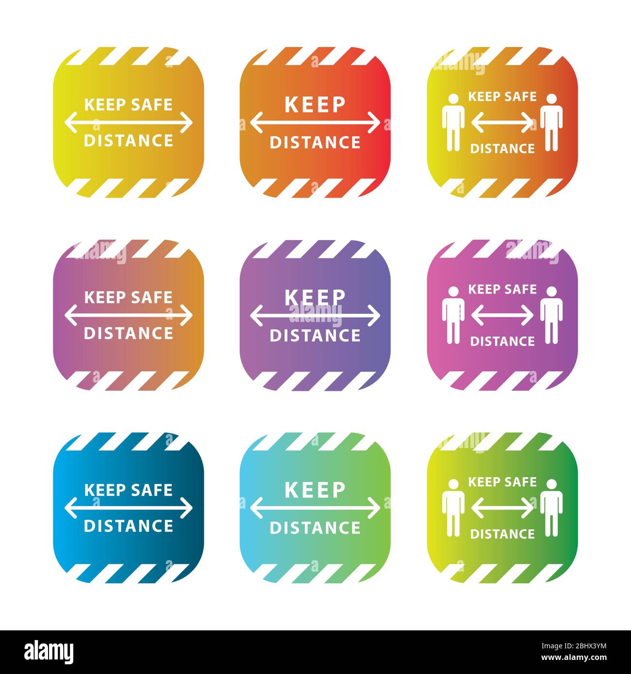 Square floor marking for social distancing, sign keep safe distance ...