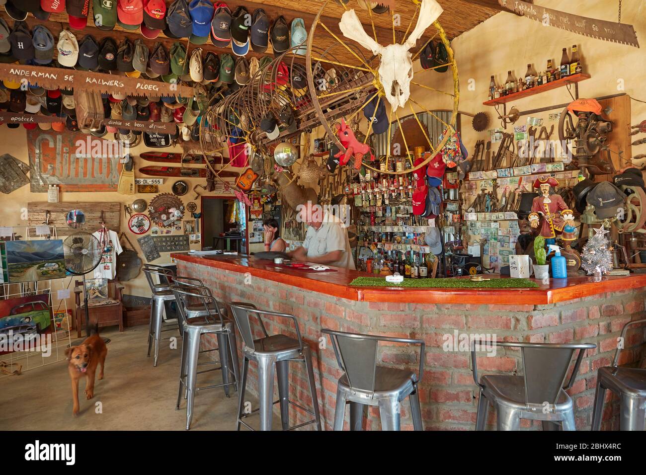 Signs and relics, Tankwa Padstal Bar, Tankwa Karoo, near Ceres, Western ...