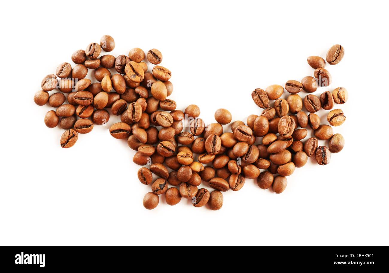 Coffee beans isolated on white Stock Photo - Alamy