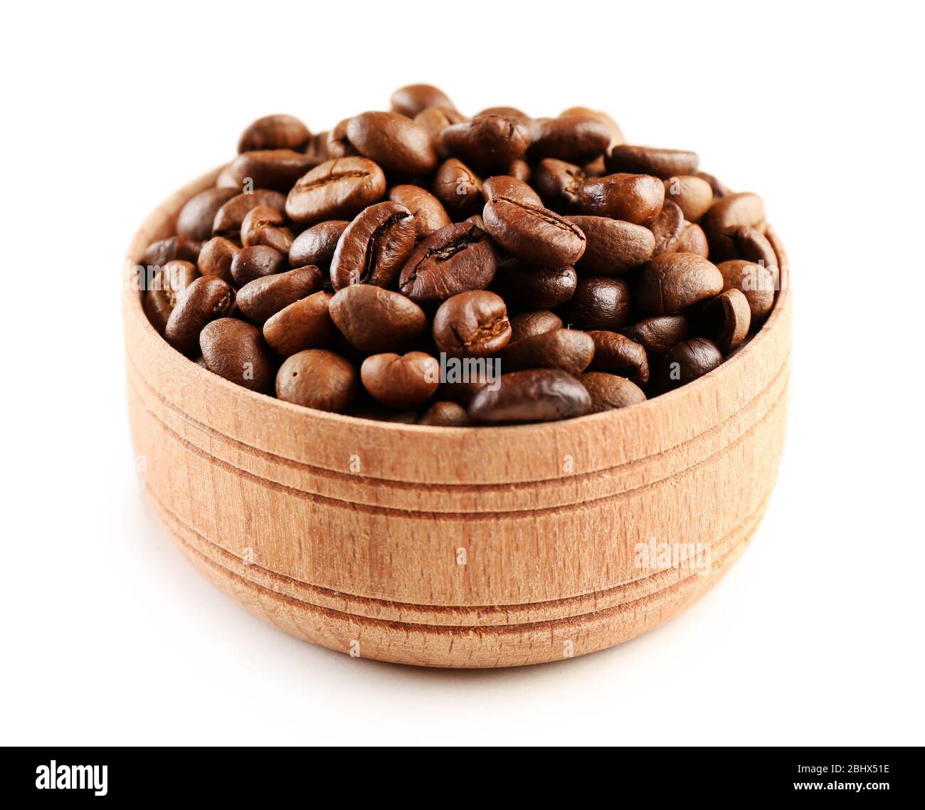 Coffee beans in small bowl isolated on white Stock Photo - Alamy