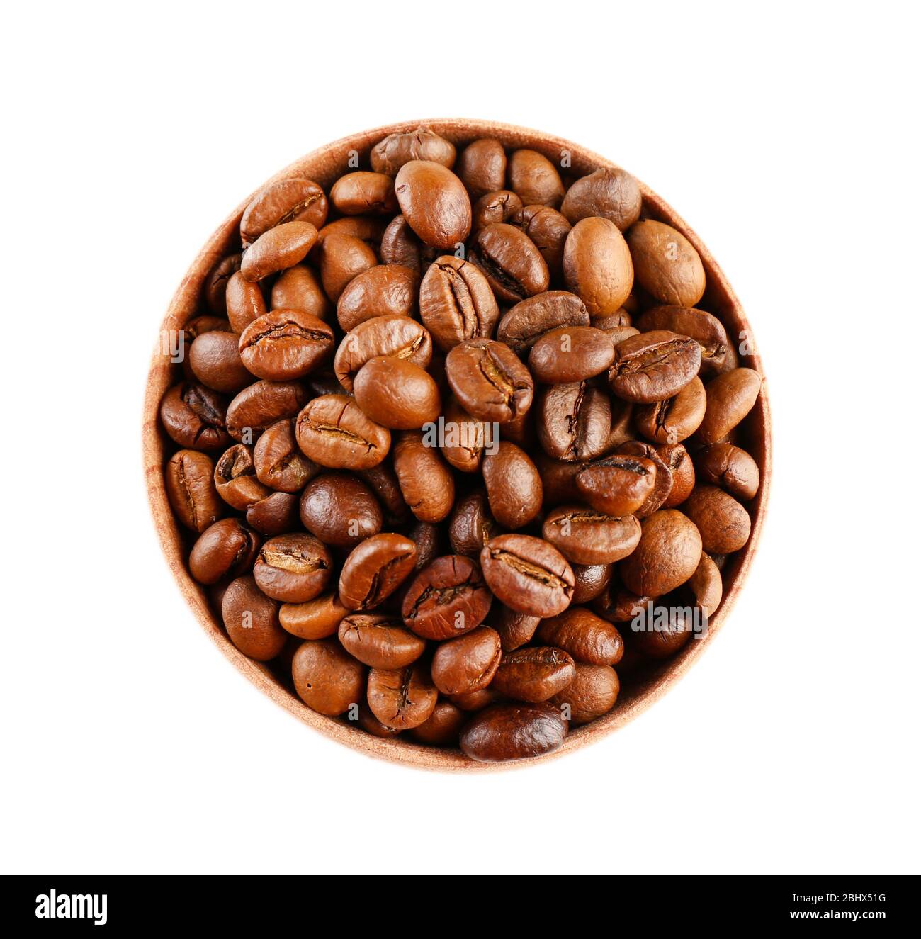 Coffee beans in small bowl isolated on white Stock Photo - Alamy