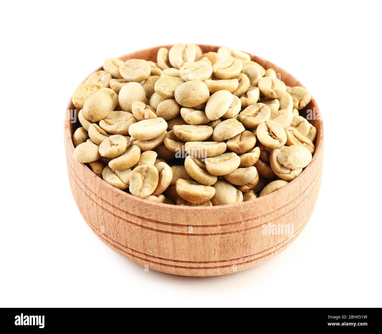 Coffee beans in small bowl isolated on white Stock Photo - Alamy