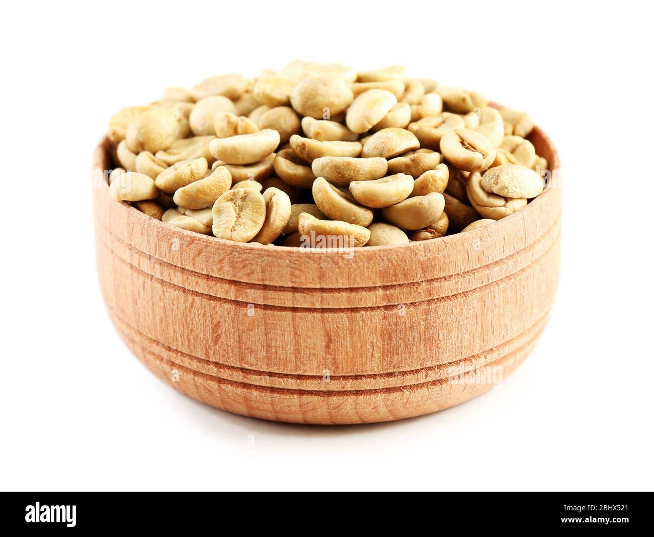 Coffee beans in small bowl isolated on white Stock Photo - Alamy