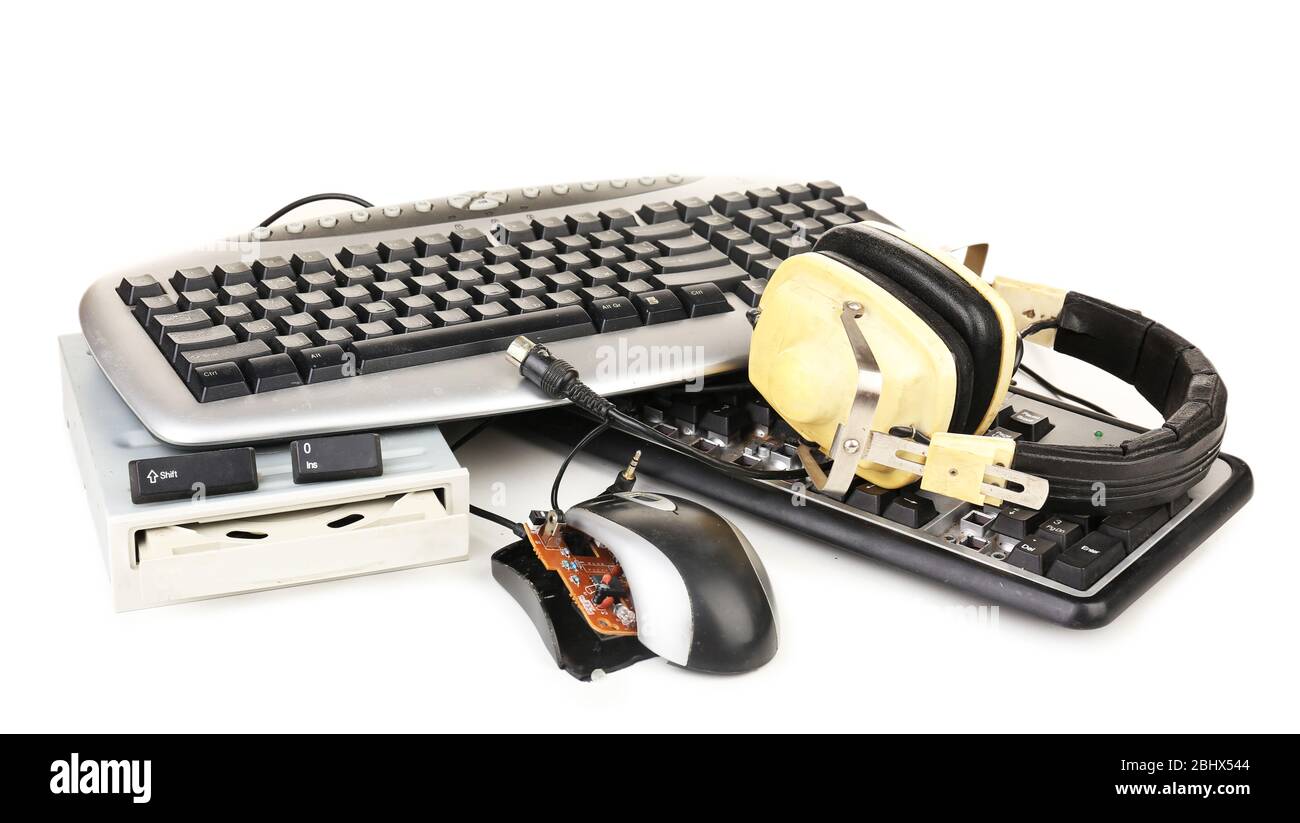 Old technology isolated on white Stock Photo - Alamy